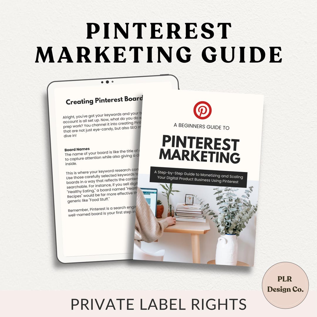 Editable Pinterest Marketing Guide With PLR | 19-page Canva Template ...