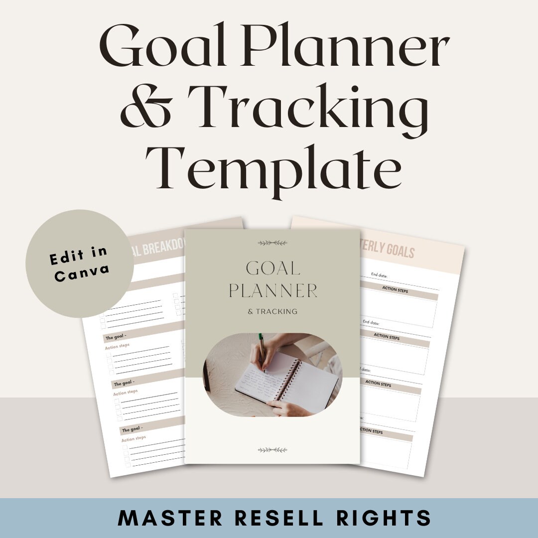 PLR Goal Planner and Tracker | Canva Template | PLR & MRR Included ...