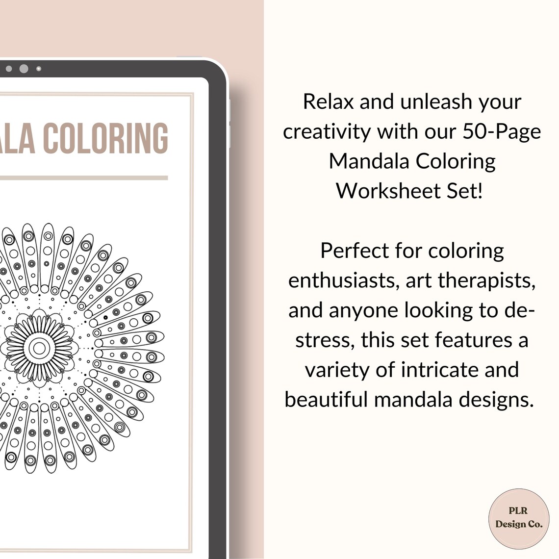 50 Mandala Coloring Pages: Customizable Worksheet Set (canva Template ...