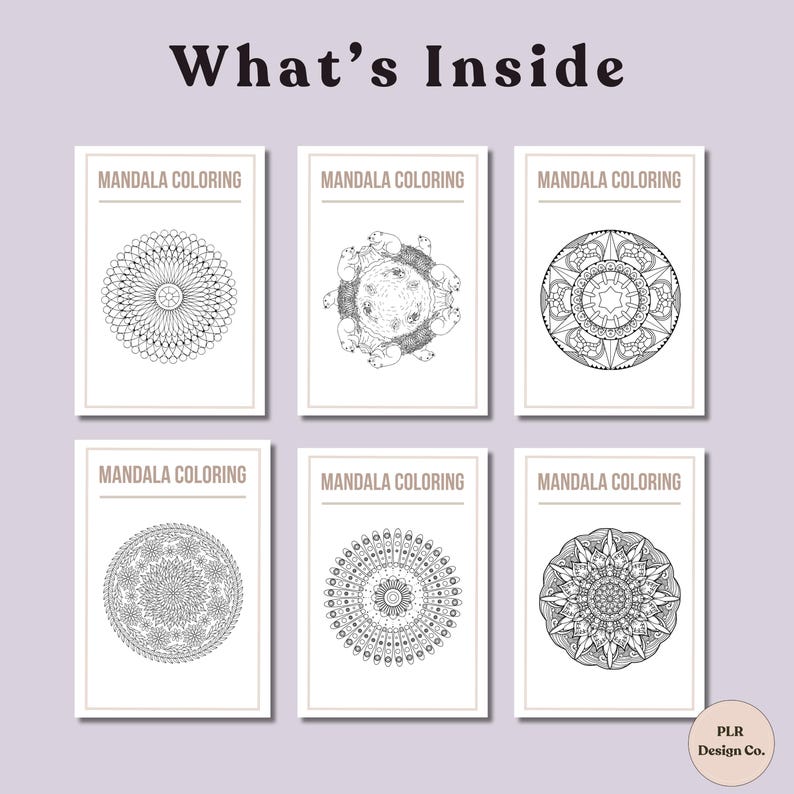 50 Mandala Coloring Pages: Customizable Worksheet Set (canva Template ...