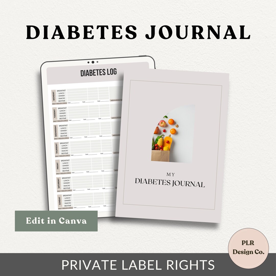 Diabetes Journal | Editable in Canva | PLR Included | Health & Wellness ...