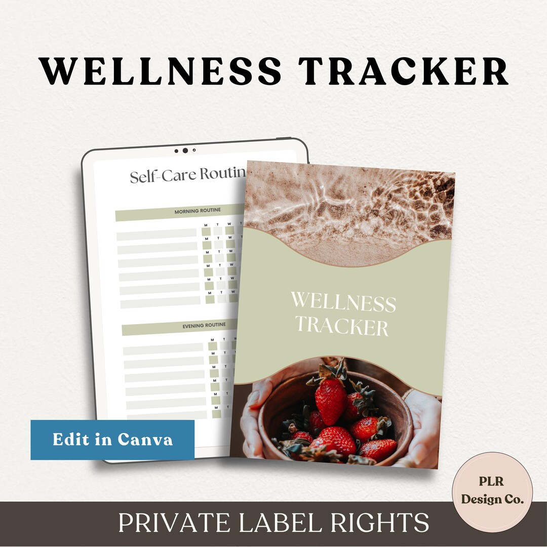 17-page Wellness Tracker | Canva Template | PLR Included | Editable ...