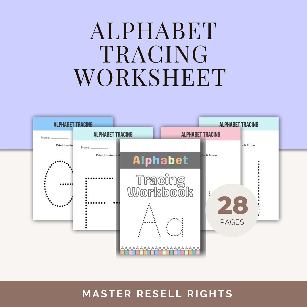 PLR Alphabet Tracing Workbook | Canva Template | PLR & MRR Included ...