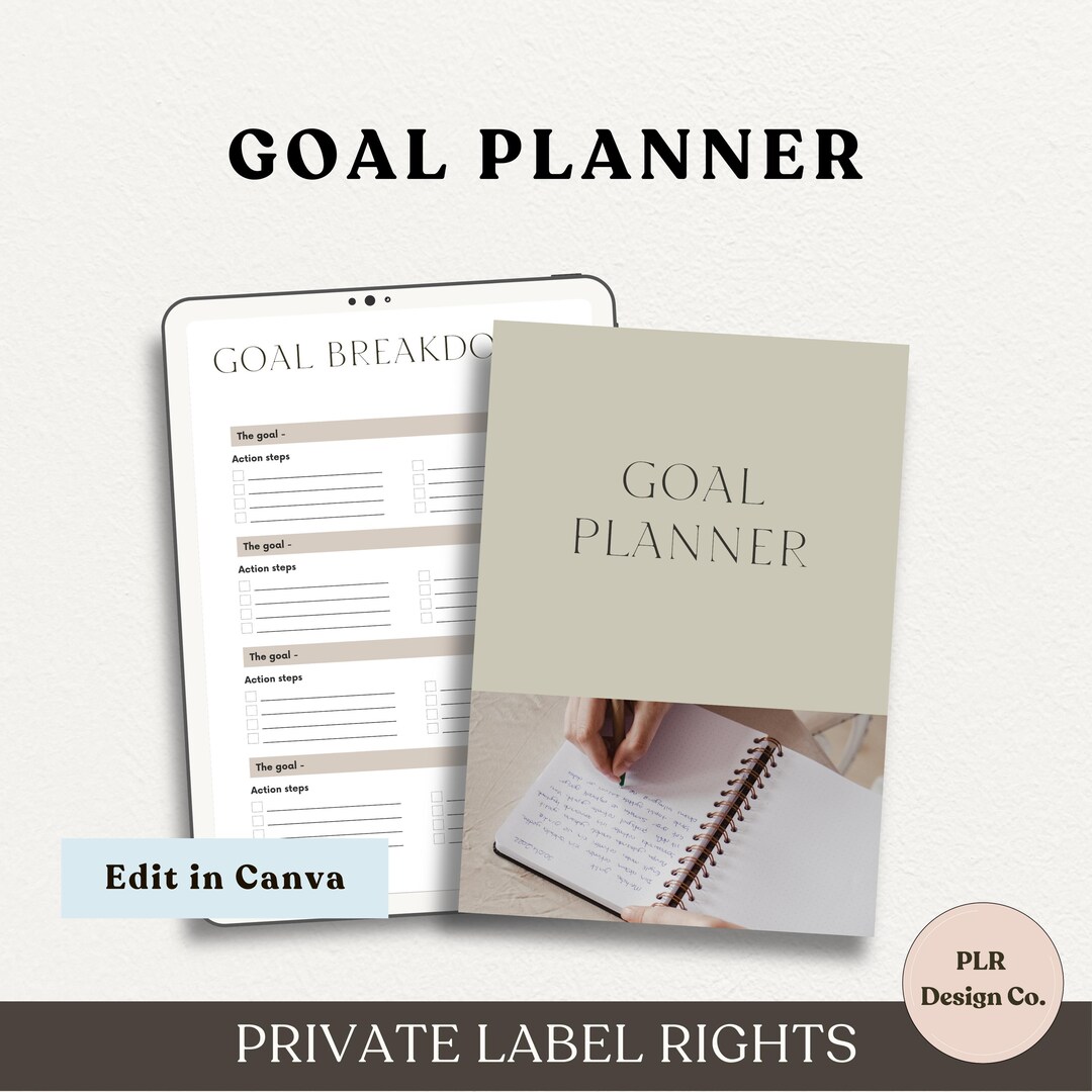 Editable Goal Planner Canva Template: PLR Resell Rights (digital ...