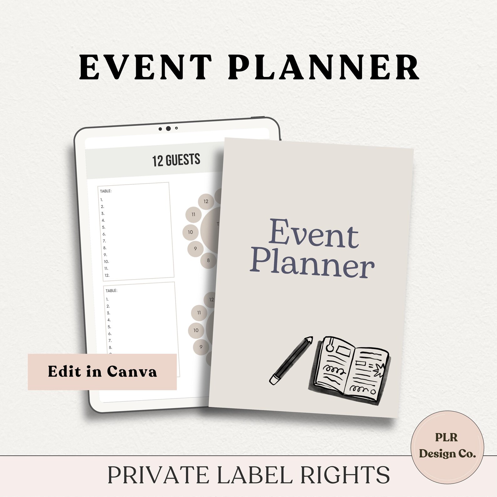 Editable Event Planner Template | PLR | 53-page Canva Template | Resell ...