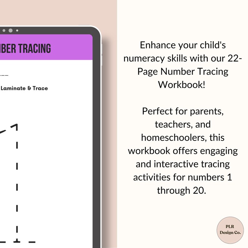 Number Tracing Workbook | Canva Template | PLR Included | Customizable ...