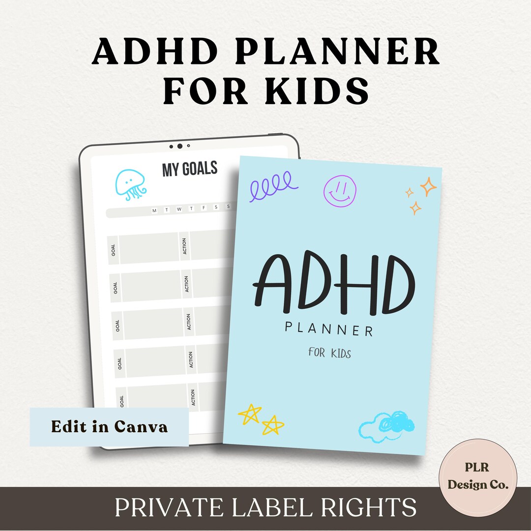ADHD Planner for Kids | Editable in Canva | PLR Included | Sell on Etsy ...