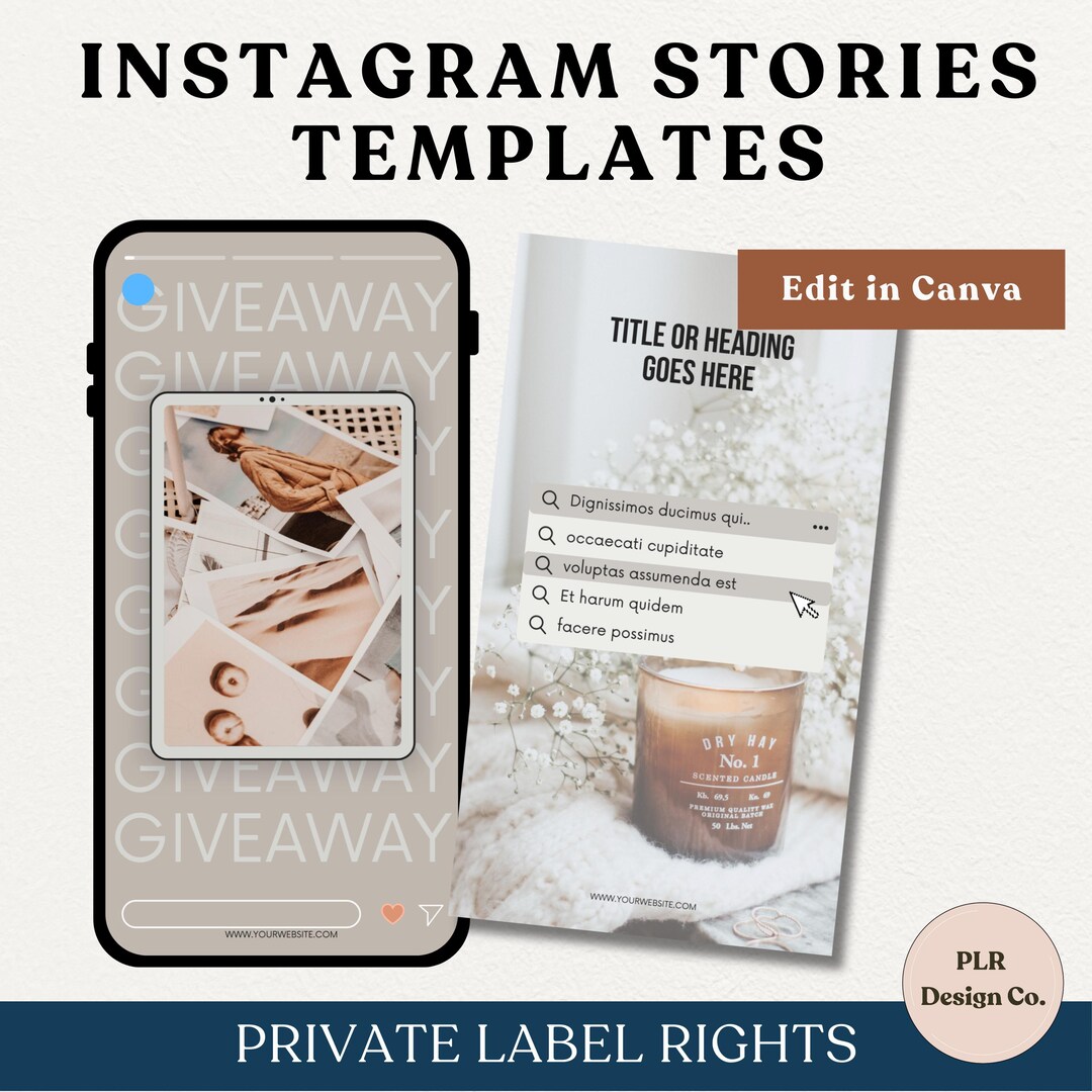 Done-for-you Instagram Story Templates | Editable in Canva | PLR ...