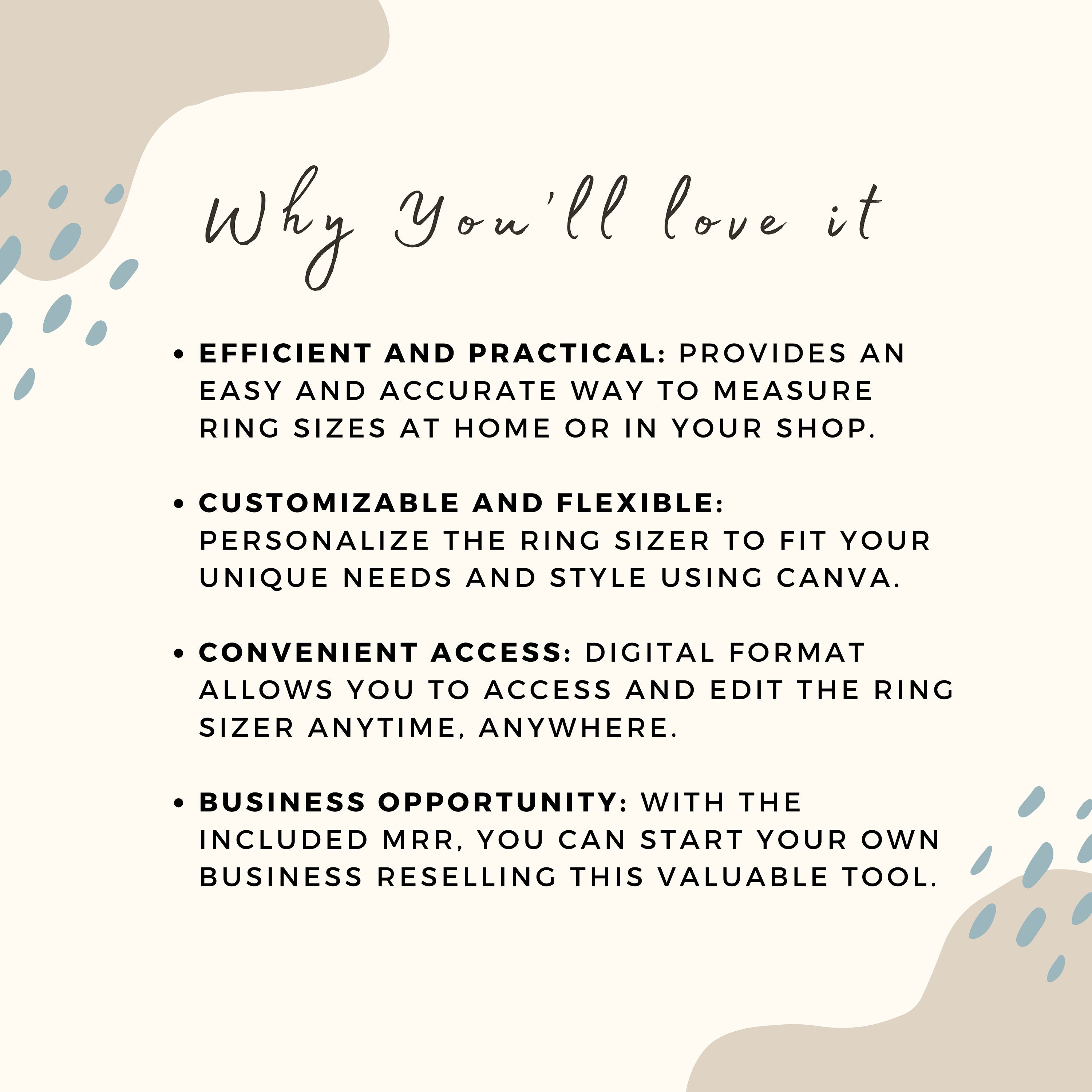 Printable Ring Sizer Chart | Editable in Canva | MRR Included | Sell on ...