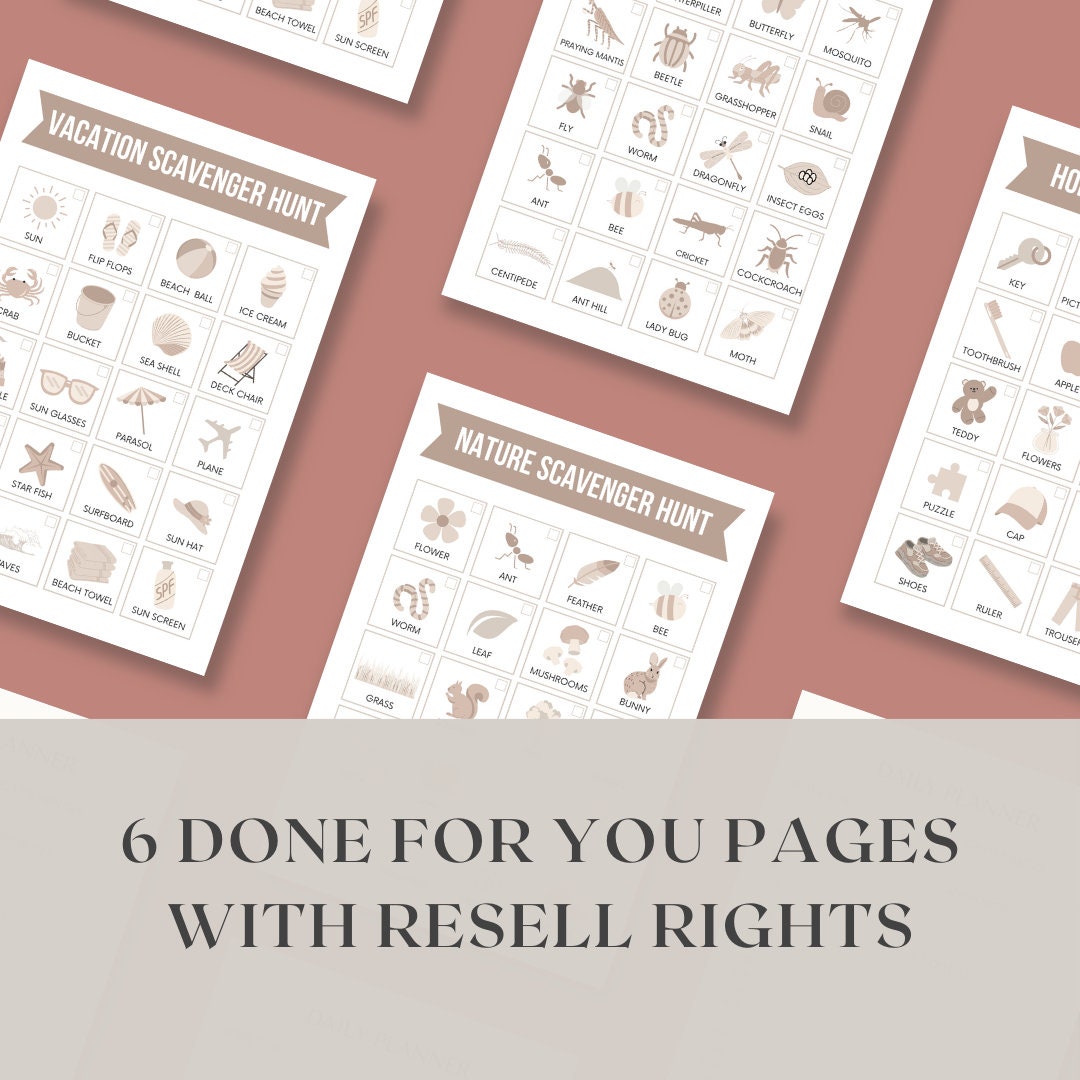 PLR Kids Scavenger Hunt Bundle | 6 Fun Themed Hunts | Canva Template ...