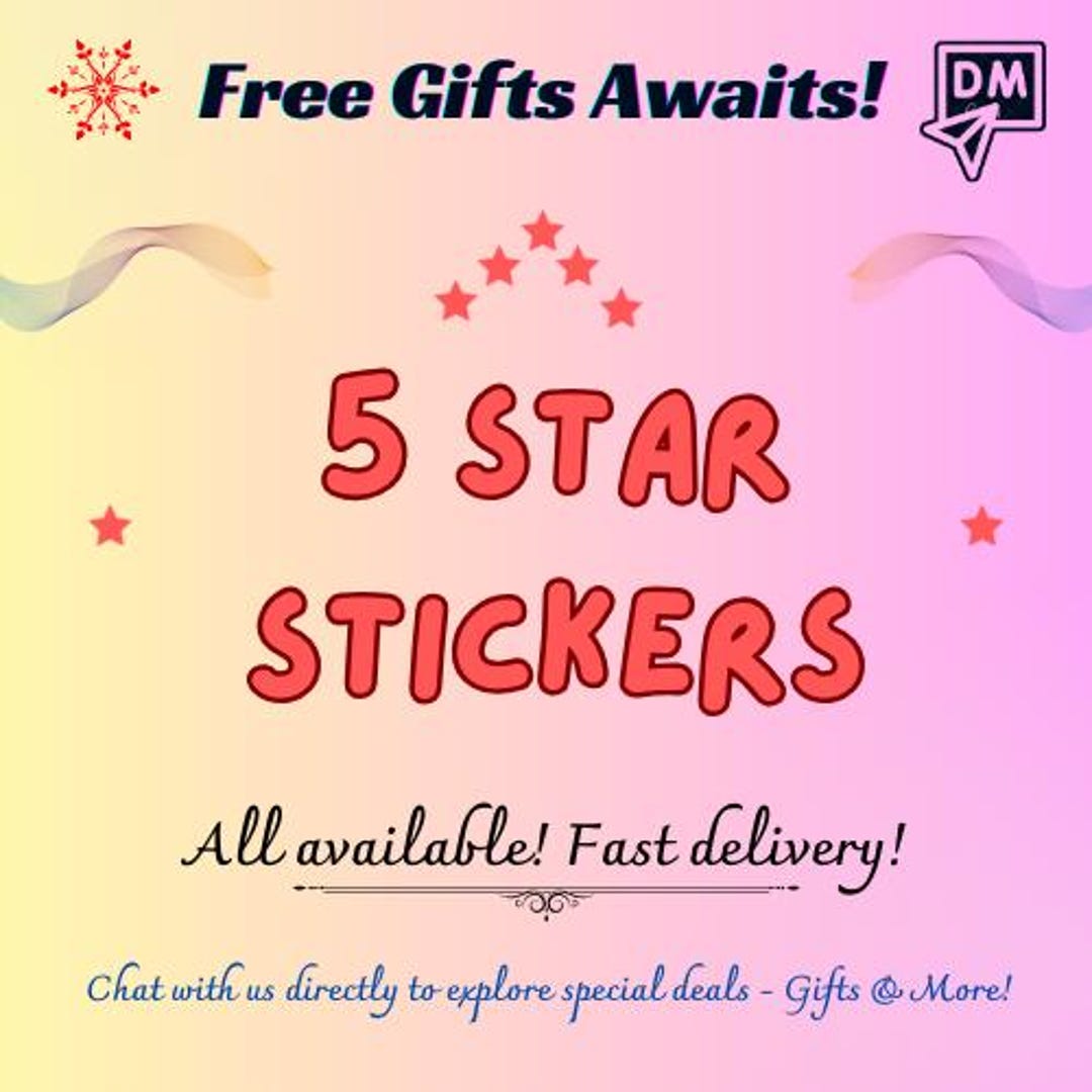Mogo FIVE Star Stickers One Card per Order Read Description - Etsy