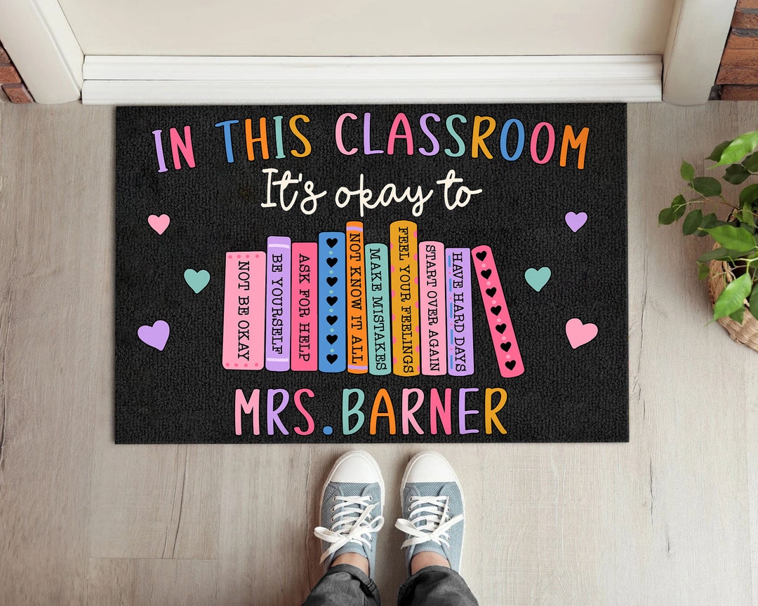 Personalized Teacher Doormat, Teacher Classroom Doormat, Teacher Rug ...