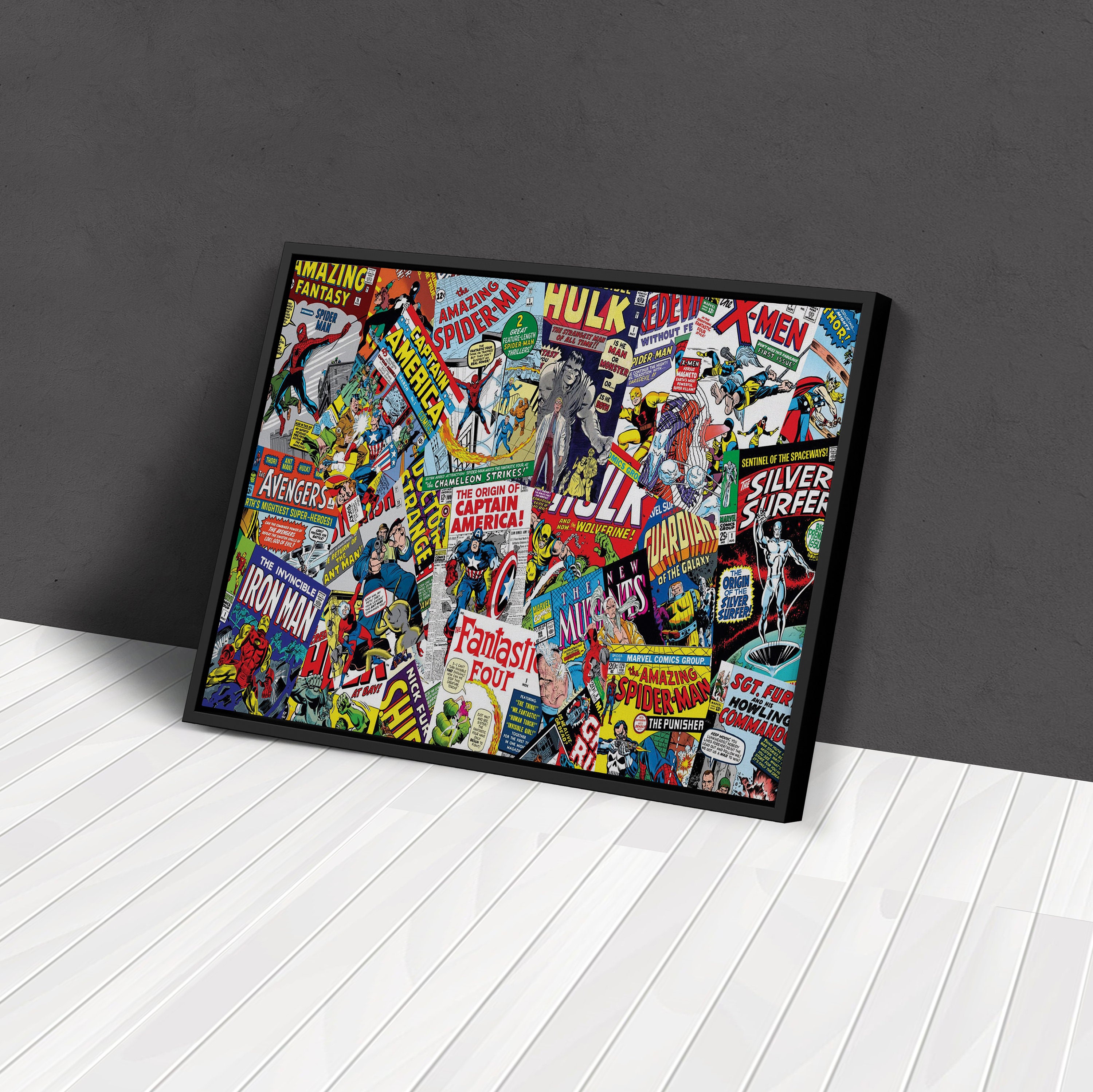 History of Comic Books Collage Canvas Wall Art Home Decor Framed Art - Etsy
