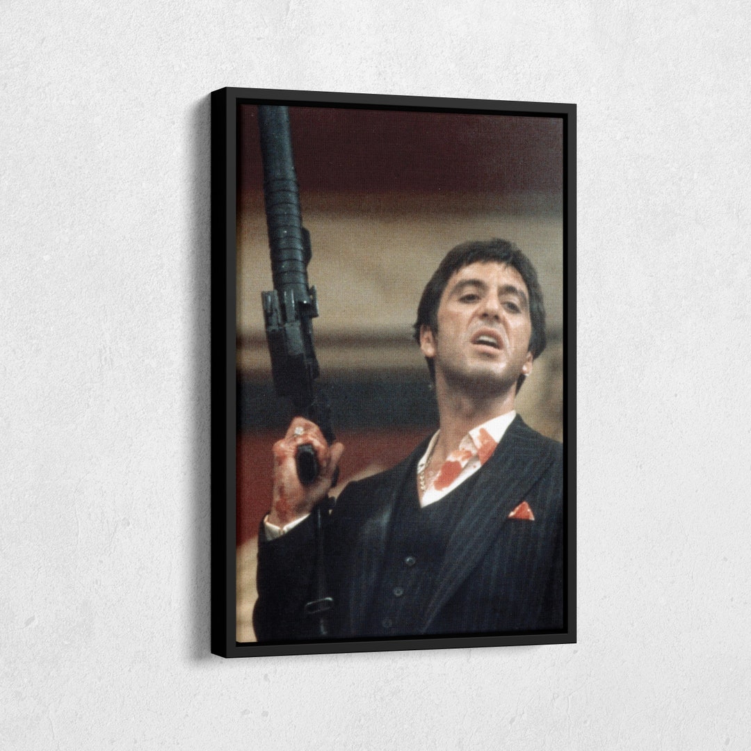 Scarface Poster Al Pacino With Gun Wall Art Canvas Canvas Wall Art ...