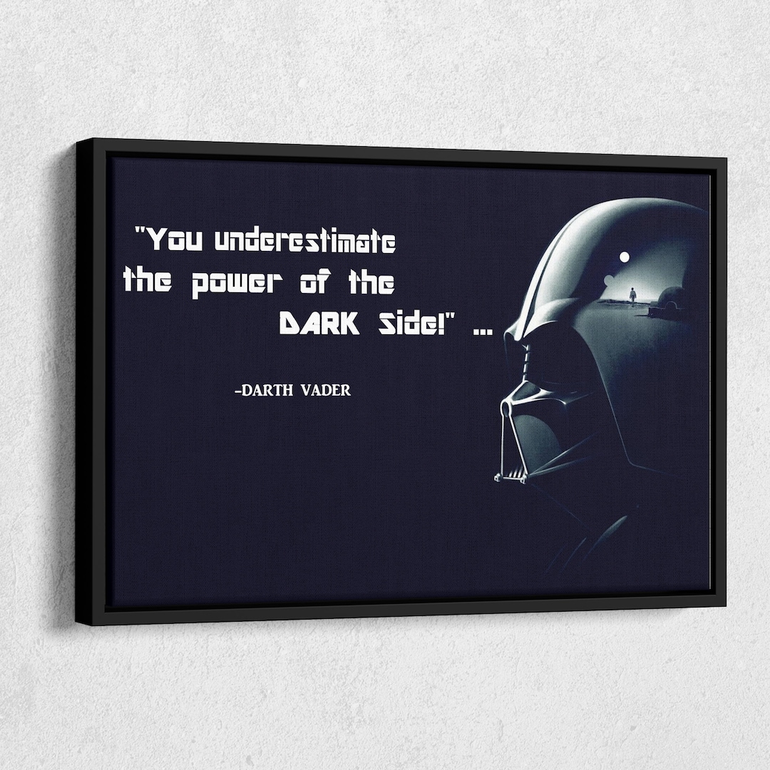 Star Wars Poster Darth Vader Quote Wall Art Canvas Canvas Wall Art ...