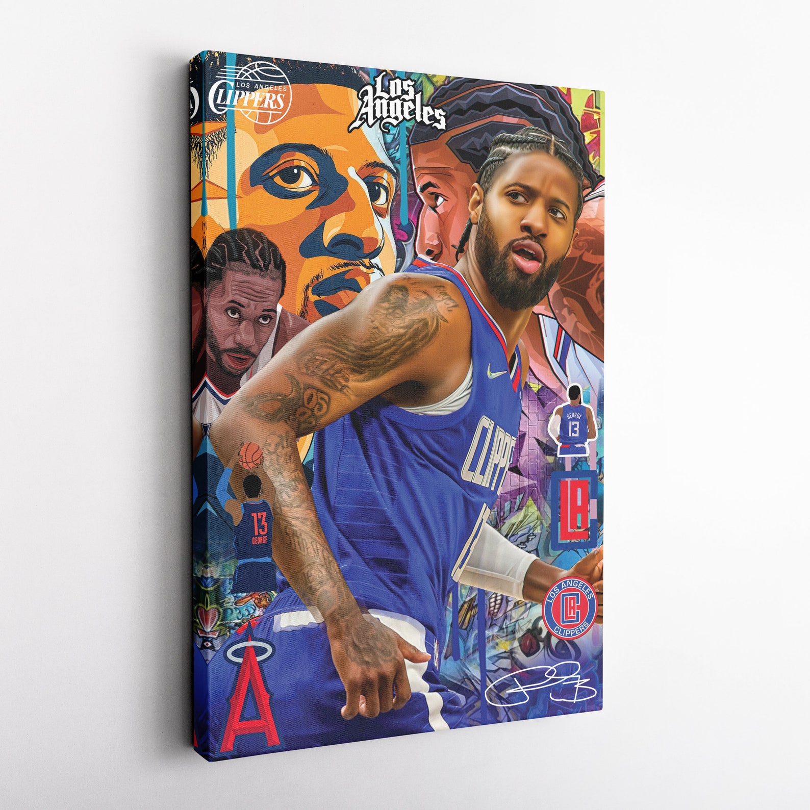 Paul George Poster Los Angeles Clippers NBA Pop Art Canvas Wall Art ...