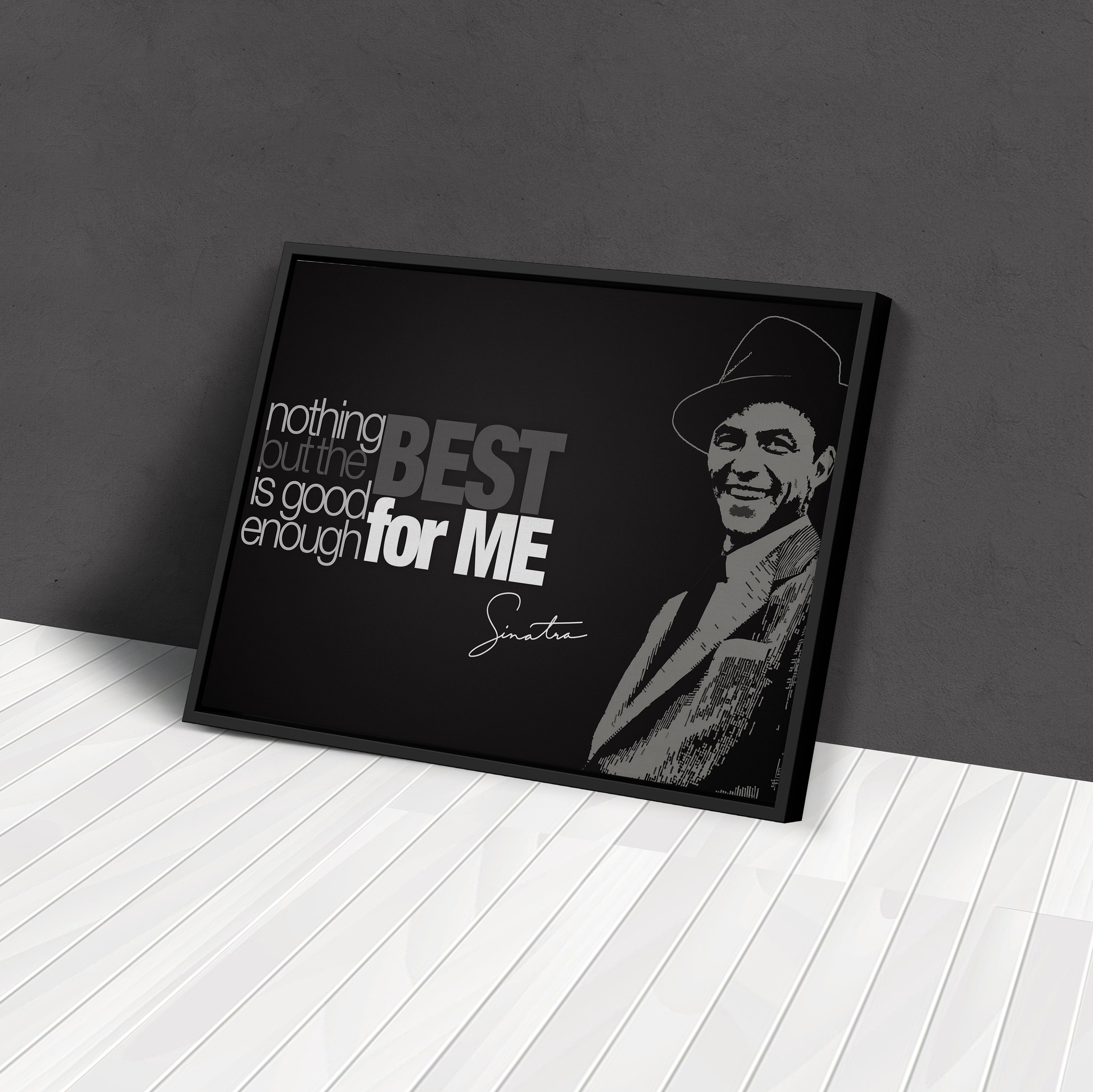 Frank Sinatra Poster With Text Layout Quotes Wall Art Canvas Canvas ...