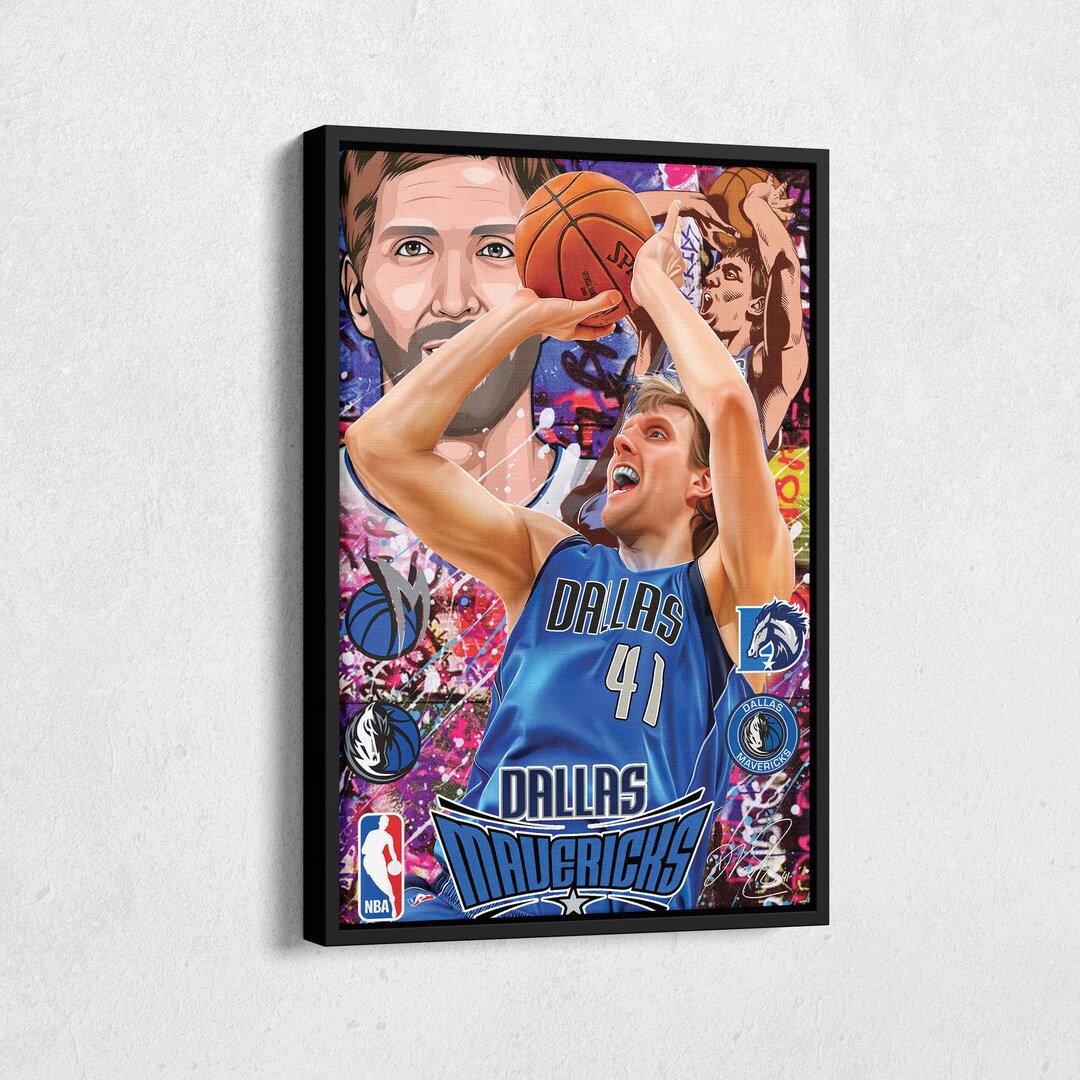 Dirk Nowitzki Poster Dallas Mavericks NBA Pop Art Canvas Wall Art Home ...