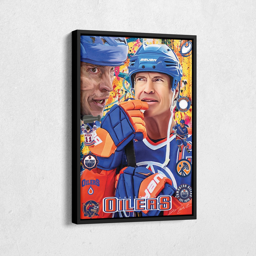 Mark Messier Poster Edmonton Oilers NHL Pop Art Canvas Wall Art Home ...