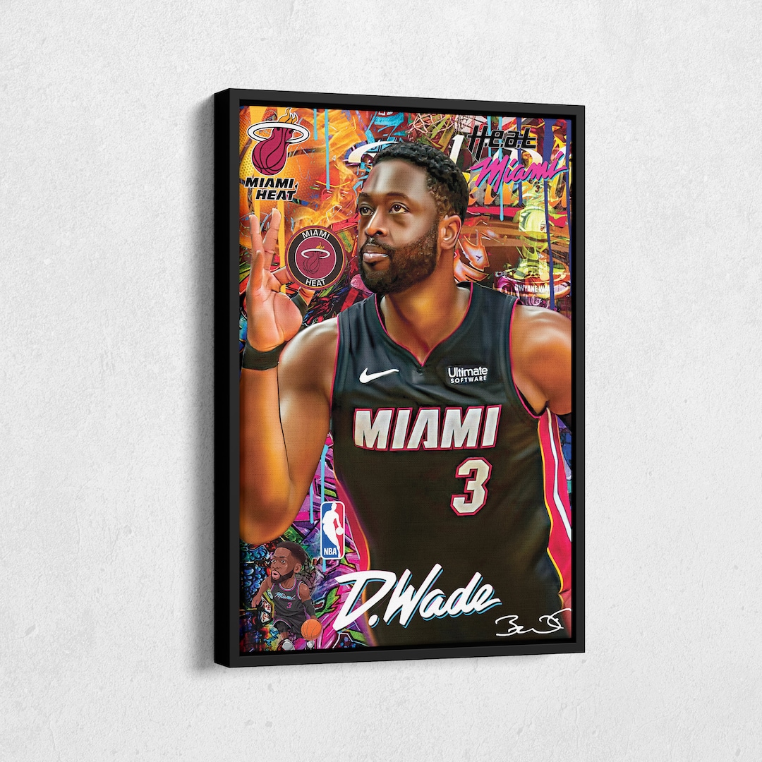 Dwyane Wade Poster Miami Heat NBA Pop Art Canvas Wall Art Home Decor ...