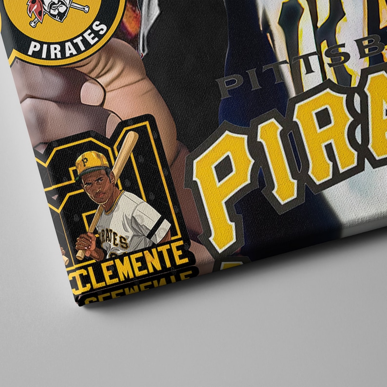 Roberto Clemente Poster Pittsburgh Pirates MLB Pop Art Canvas Wall Art ...