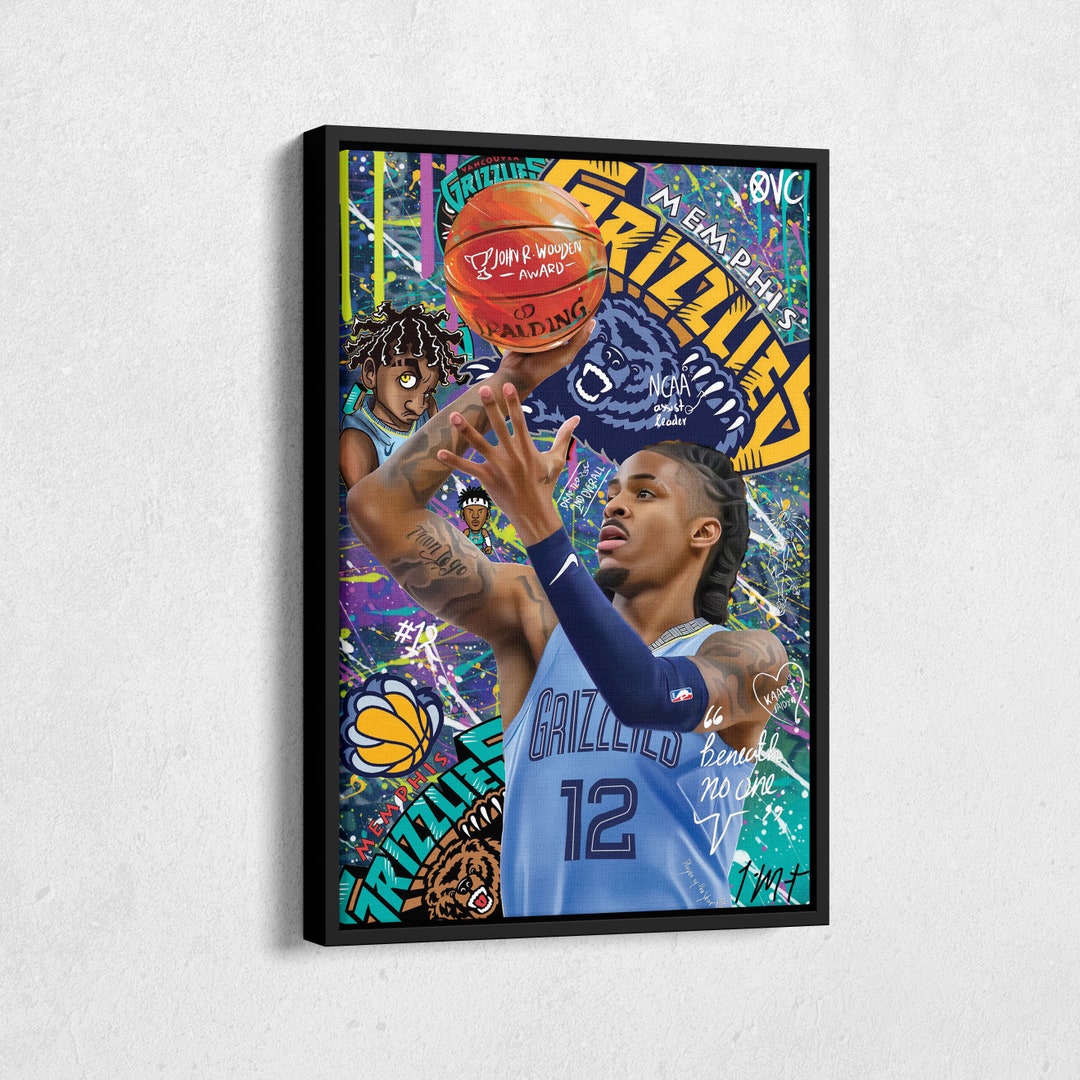 Ja Morant Poster Memphis Grizzlies NBA Pop Art Canvas Wall Art Home ...