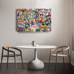 History of Comic Books Collage Canvas Wall Art Home Decor Framed Art - Etsy