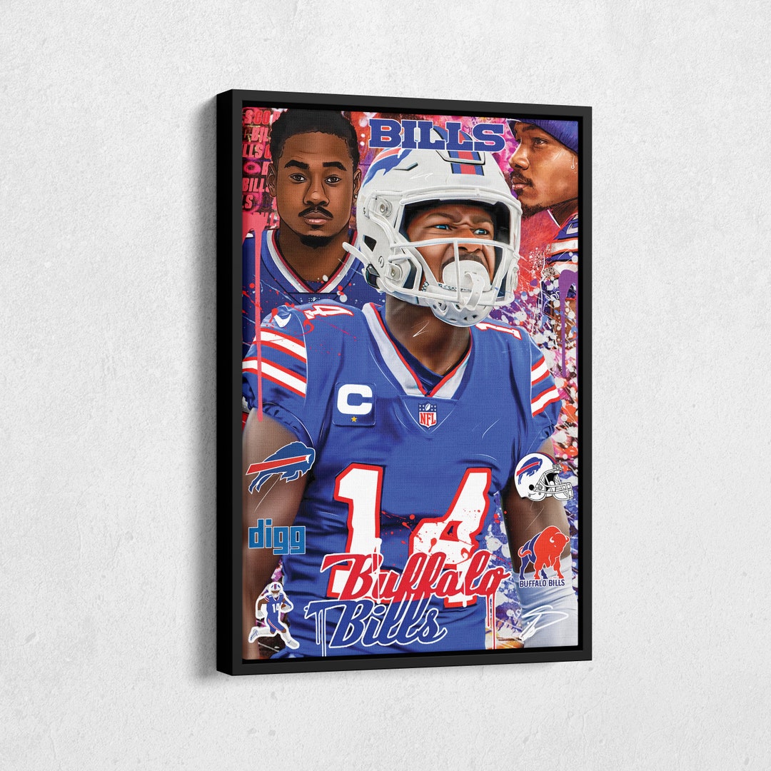 Stefon Diggs Poster Buffalo Bills NFL Pop Art Canvas Wall Art Home ...
