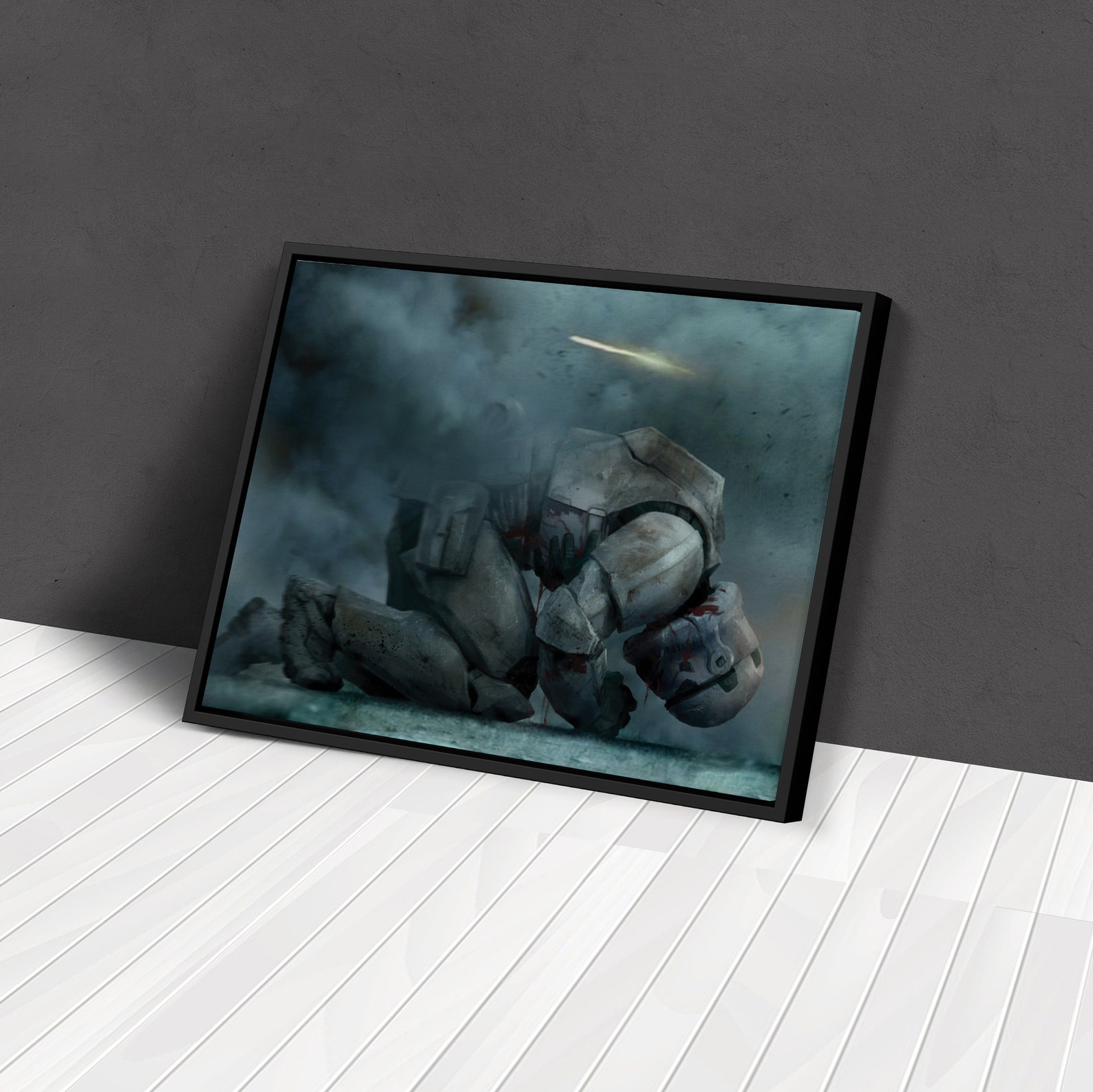 Star Wars Poster Fallen Stormtrooper Canvas Wall Art Home Decor Framed ...