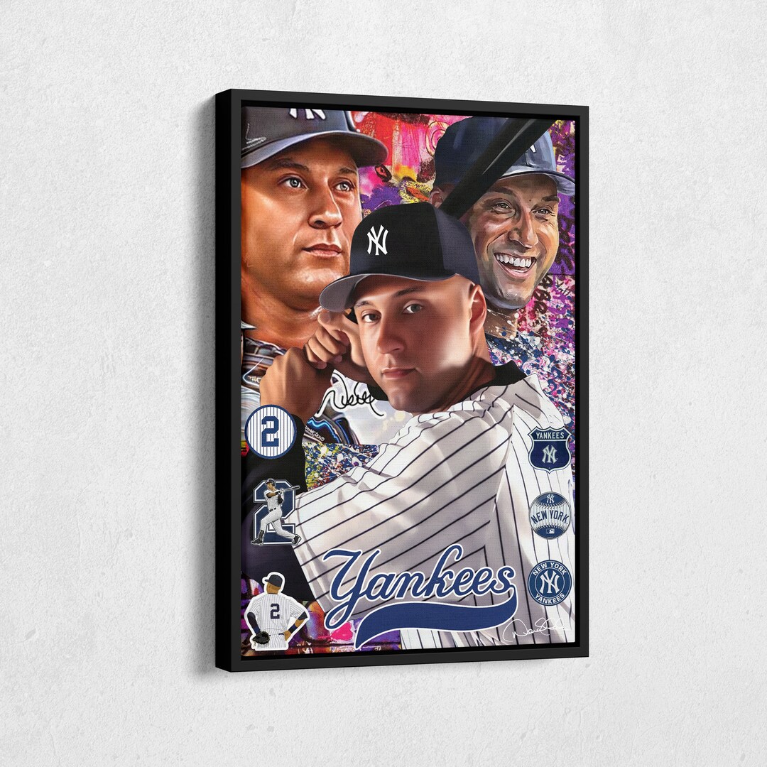 Derek Jeter Poster New York Yankees MLB Pop Art Canvas Wall Art Home ...