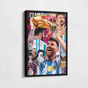 Lionel Messi Poster Soccer Pop Art Canvas Wall Art Home Decor Print ...