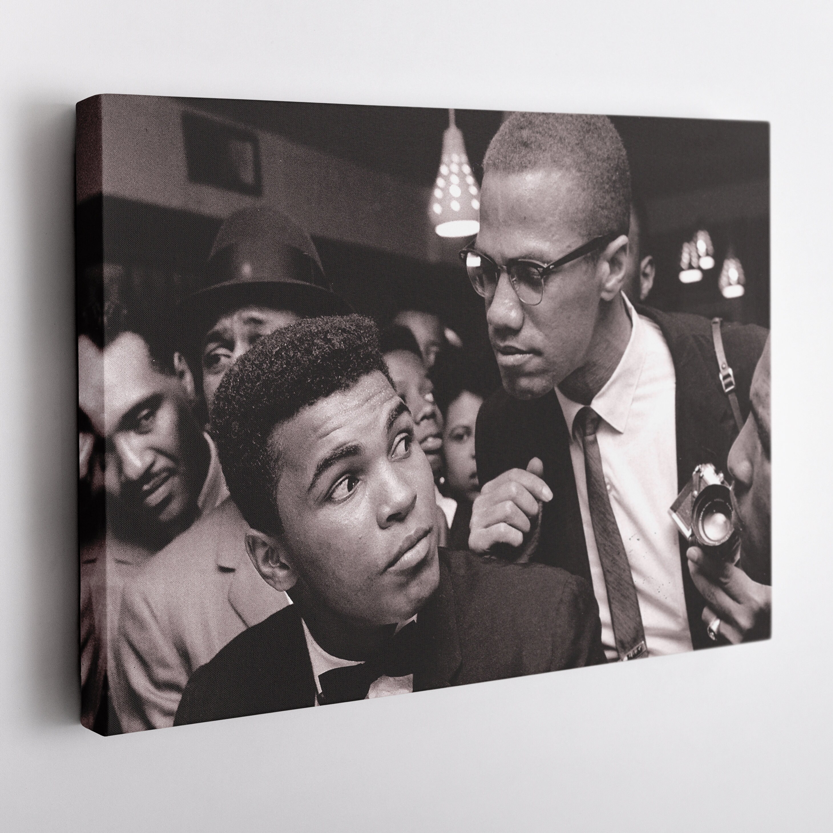 Malcom X and Muhammad Ali Poster Black and White Canvas Wall Art Home ...