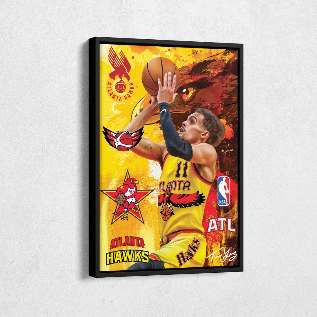 Trae Young Poster Atlanta Hawks NBA Pop Art Canvas Wall Art Home Decor ...
