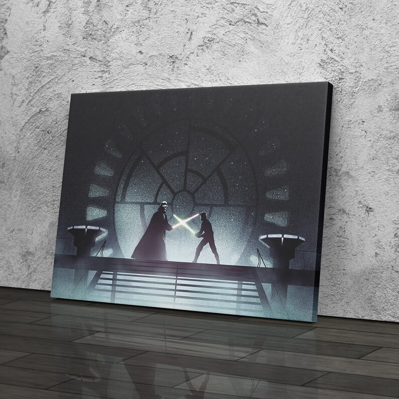 Darth Vader Vs Luke Skywalker Poster Painting Starwars Canvas Wall Art ...