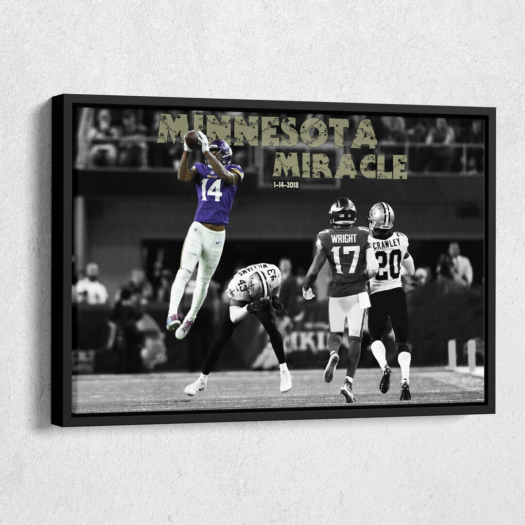 Minnesota Miracle Poster Touchdown Vikings Saints Canvas Wall Art Home ...