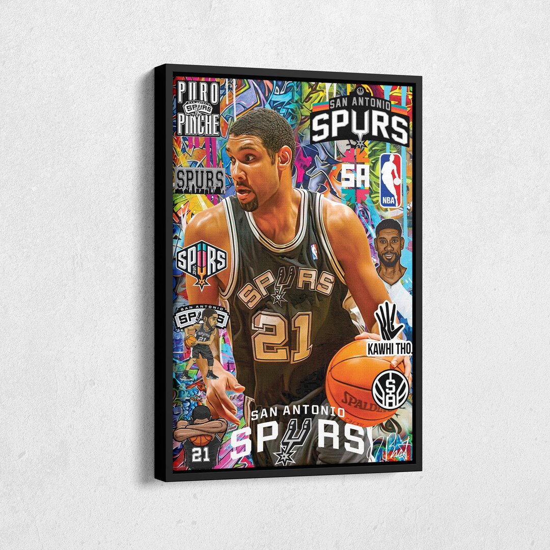 Tim Duncan Poster San Antonio Spurs NBA Pop Art Canvas Wall Art Home ...