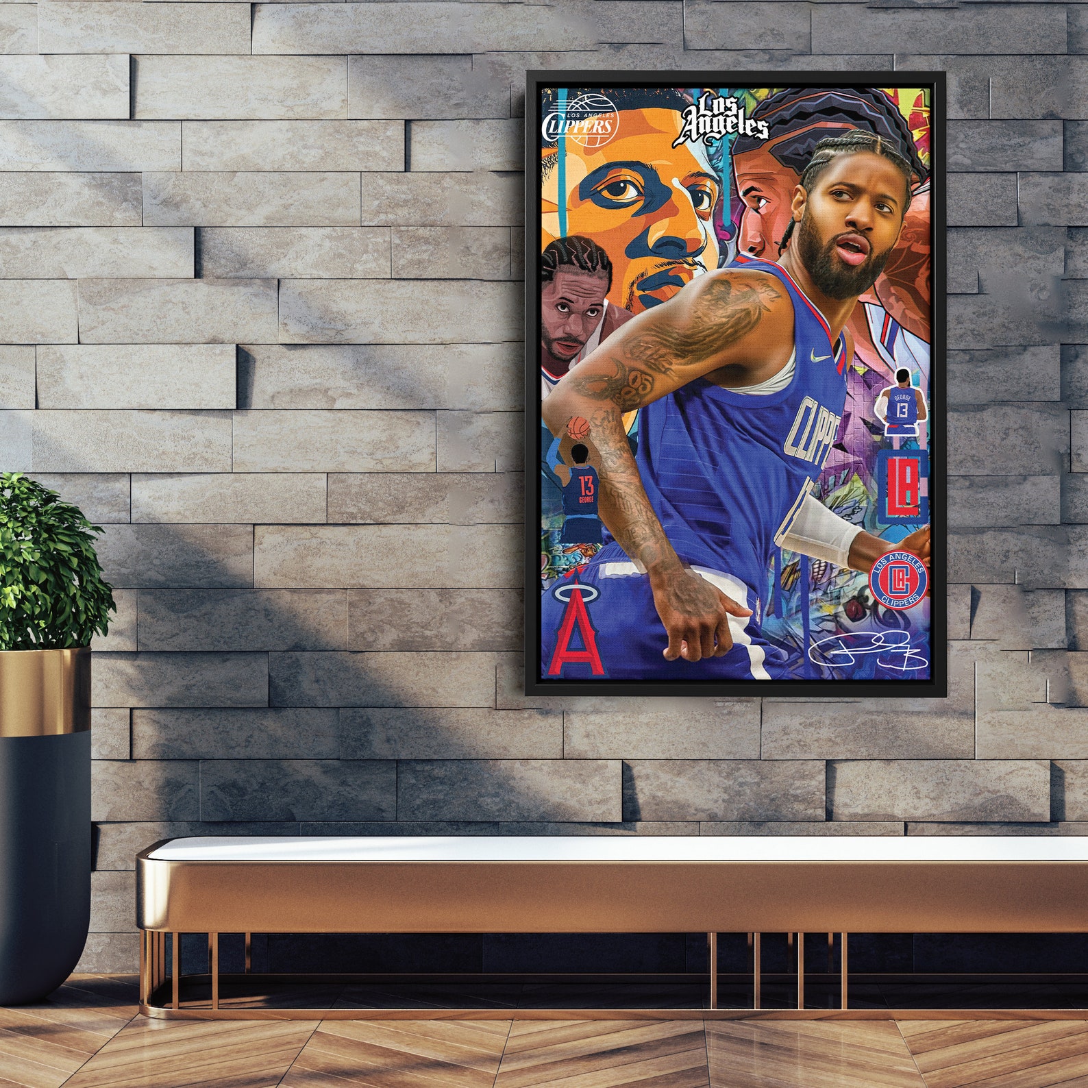 Paul George Poster Los Angeles Clippers NBA Pop Art Canvas Wall Art ...