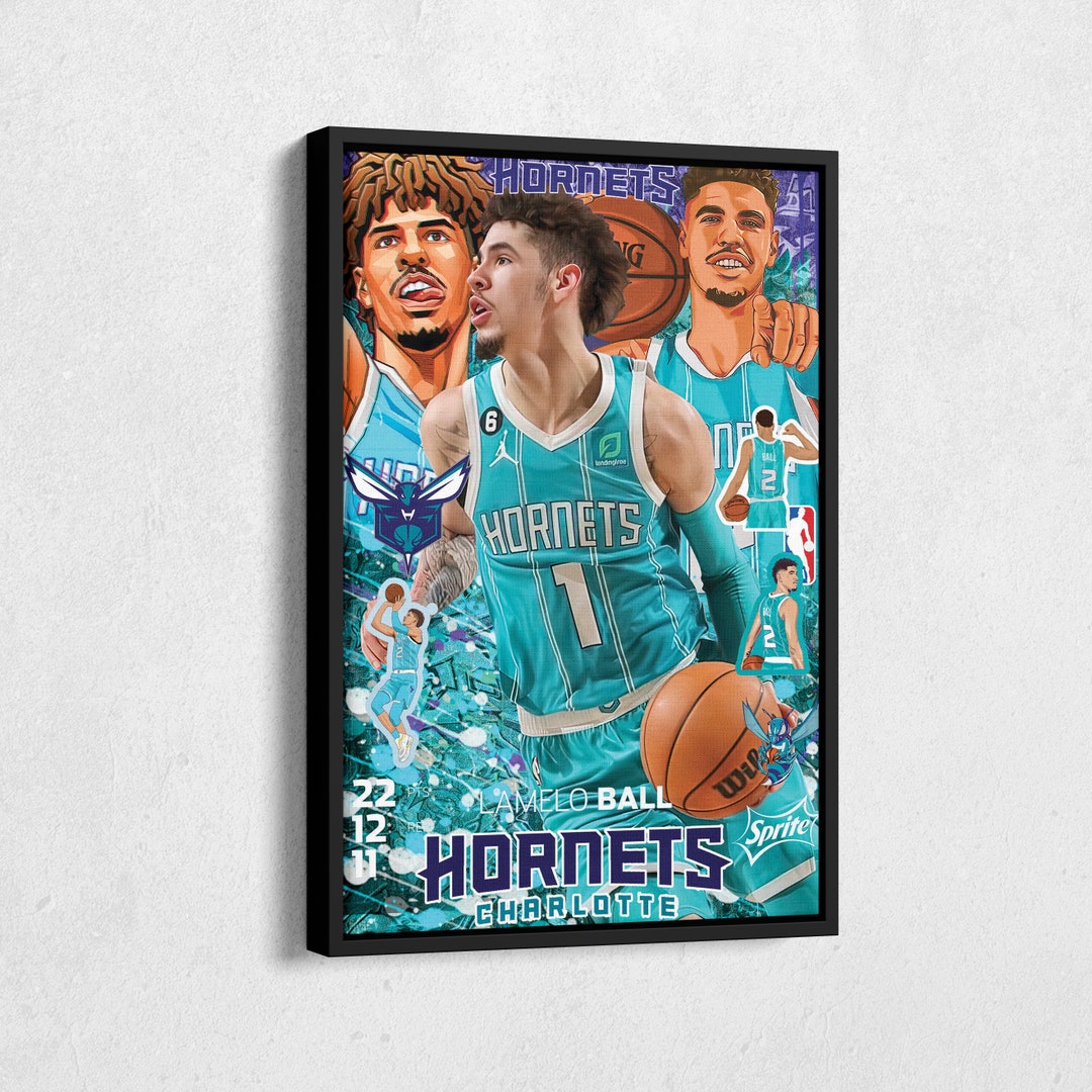 Lamelo Ball Poster Charlotte Hornets NBA Pop Art Canvas Wall Art Home ...