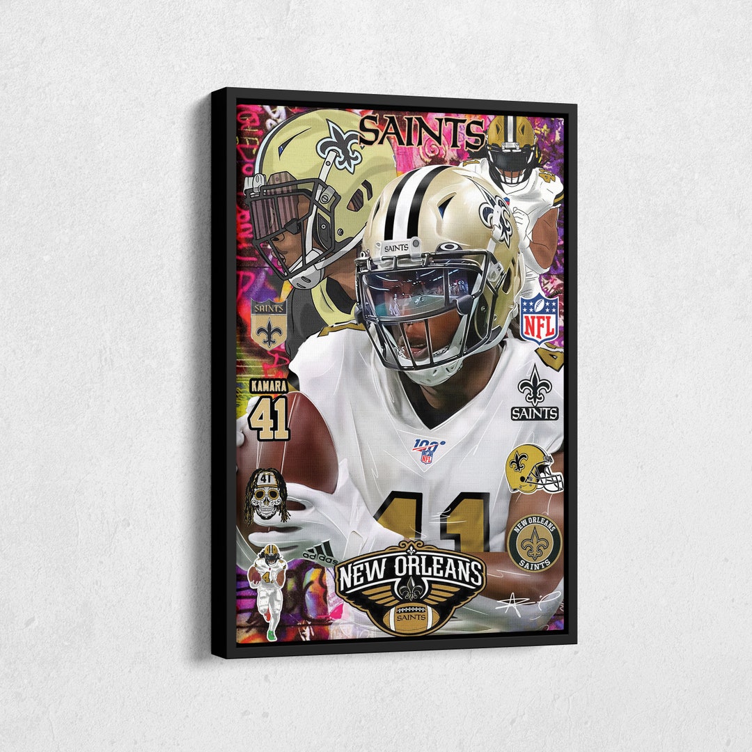 Alvin Kamara Poster New Orleans Saints NFL Pop Art Canvas Wall Art Home ...