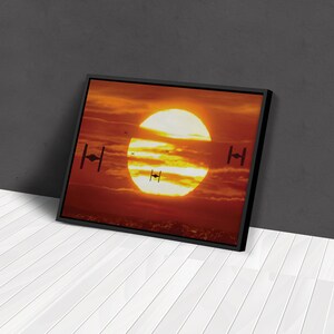 Star Wars Poster the Fighters Sunset Canvas Wall Art Home Decor Framed ...
