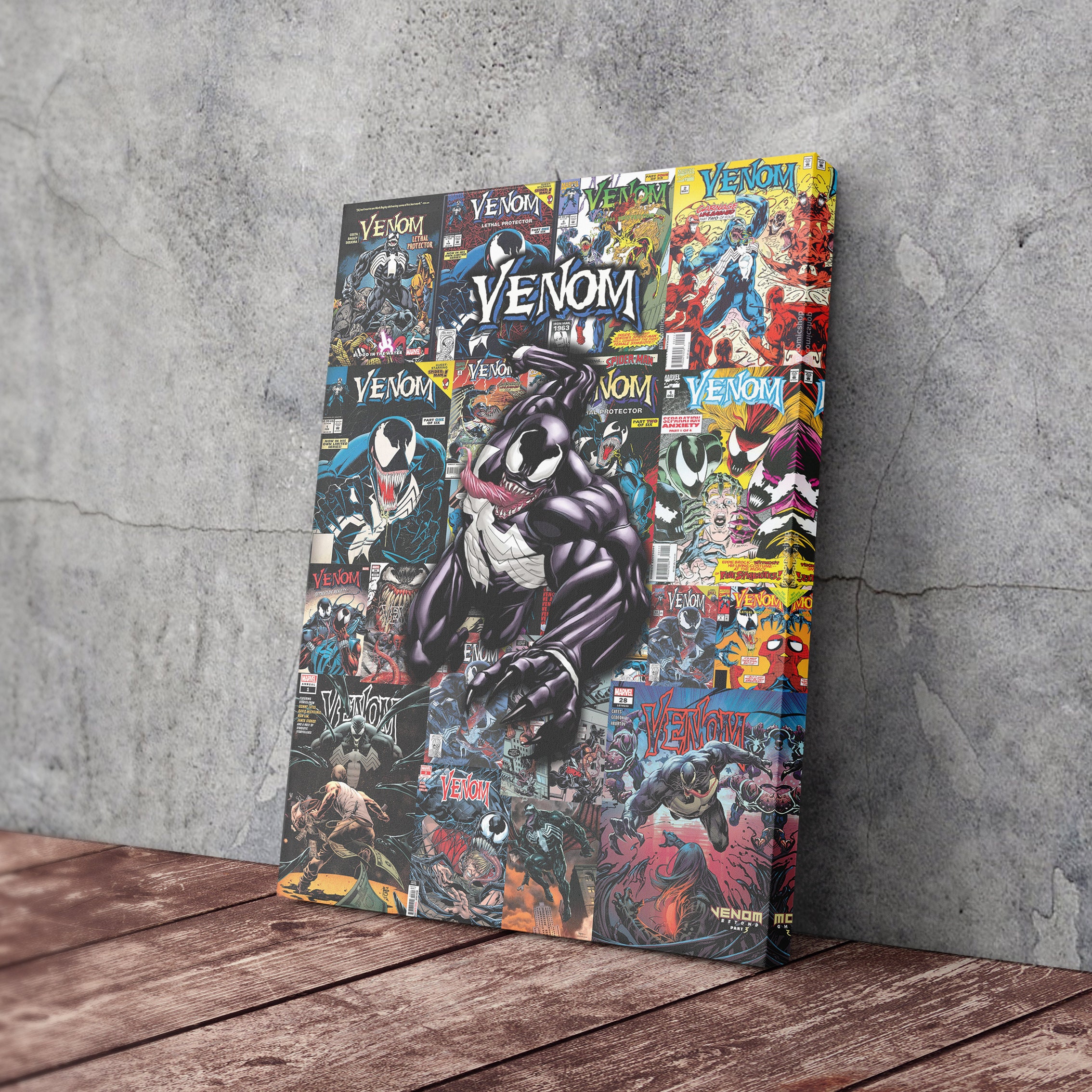 VENOM Collage Art Poster Comics Canvas Wall Art Print Home Decor Framed ...