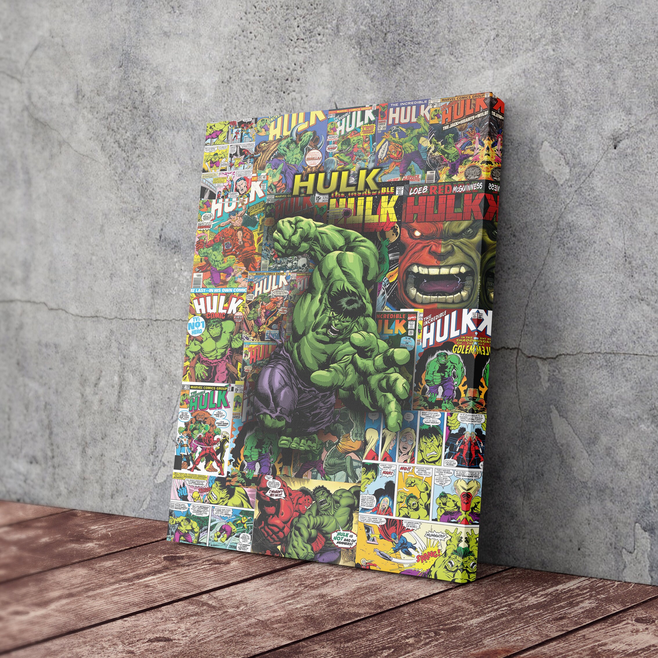 HULK Collage Art Poster Comics Canvas Wall Art Print Home Decor Framed ...