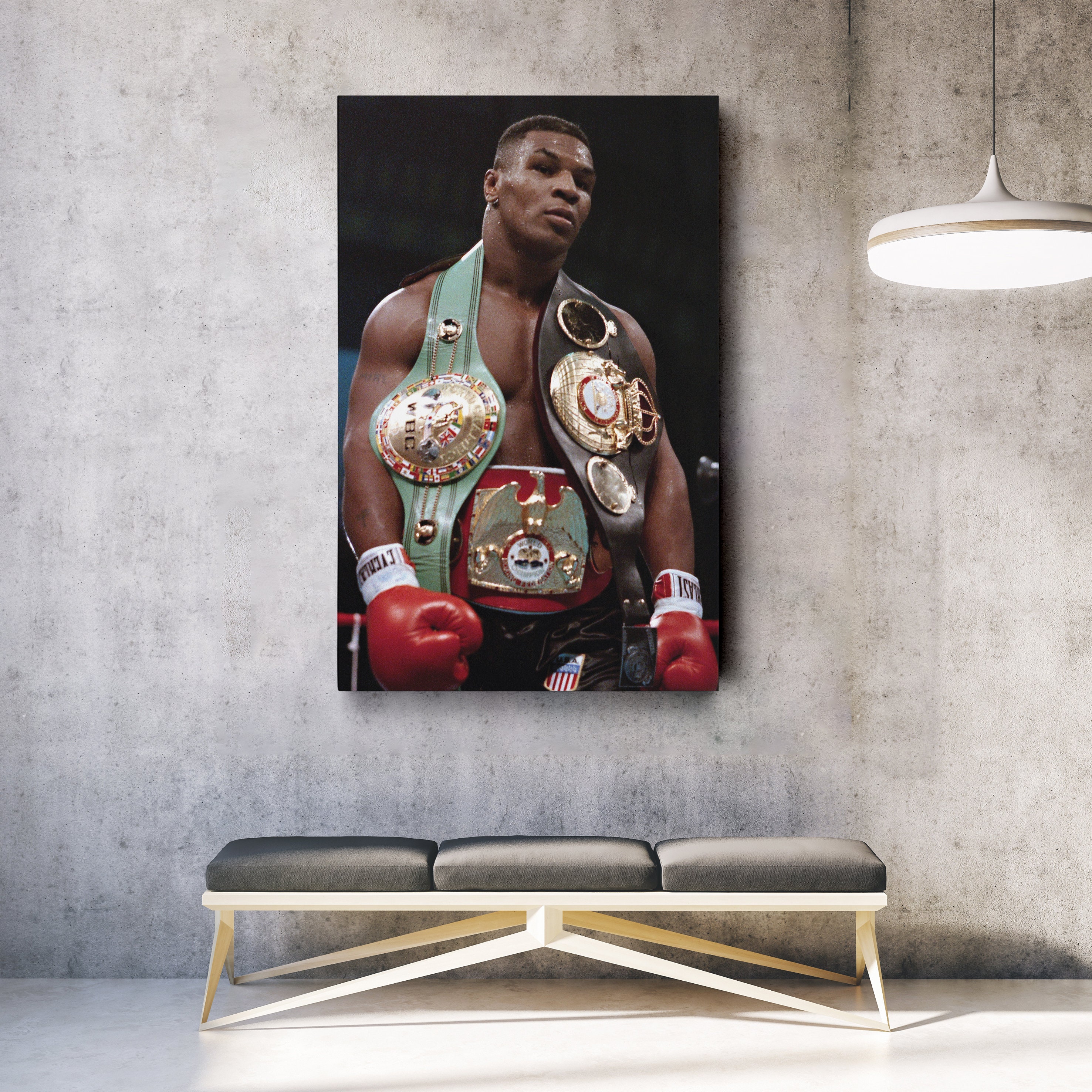 Mike Tyson With Belts Poster Boxing Canvas Wall Art Home Decor Framed Art - Etsy
