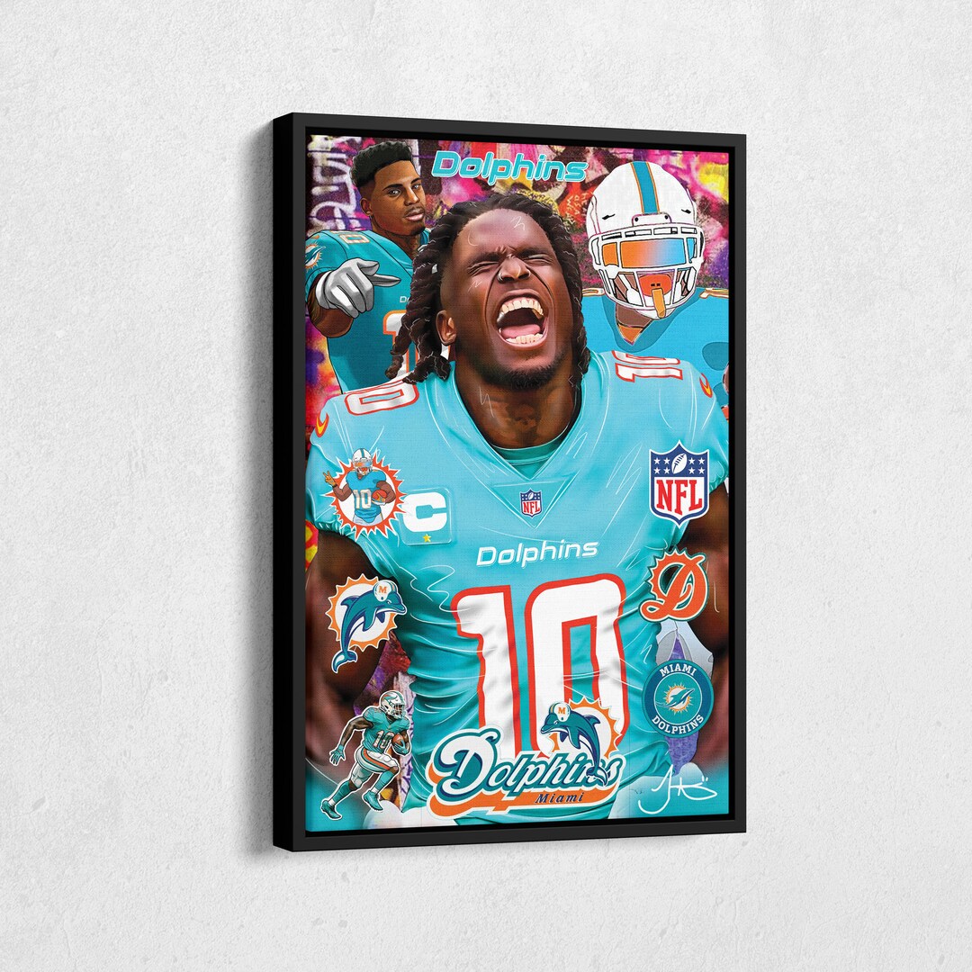 Tyreek Hill Poster Miami Dolphins NFL Pop Art Canvas Wall Art Home ...