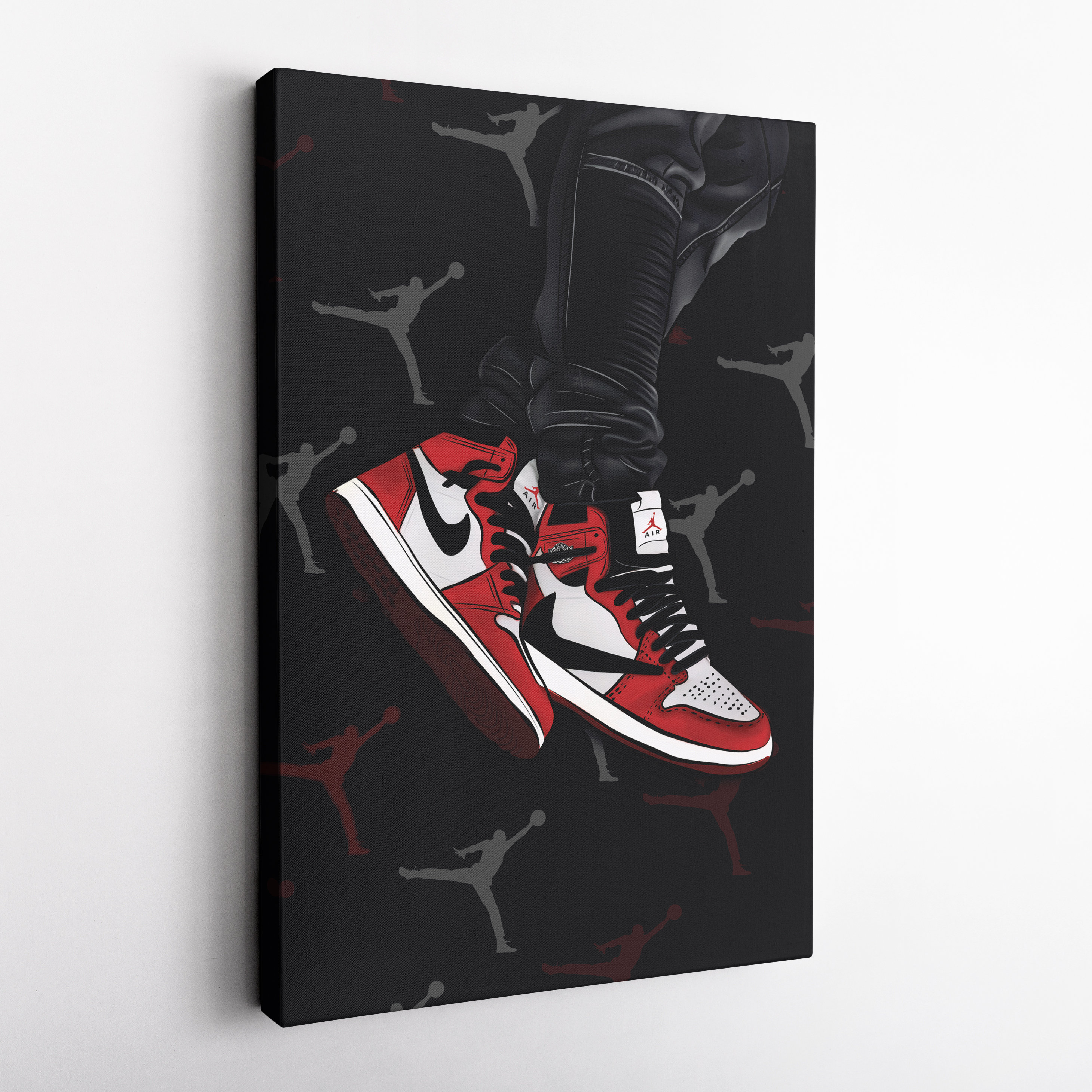 Air Jordan 1 Mid Classic Artwork Canvas Wall Art Print Home Decor ...