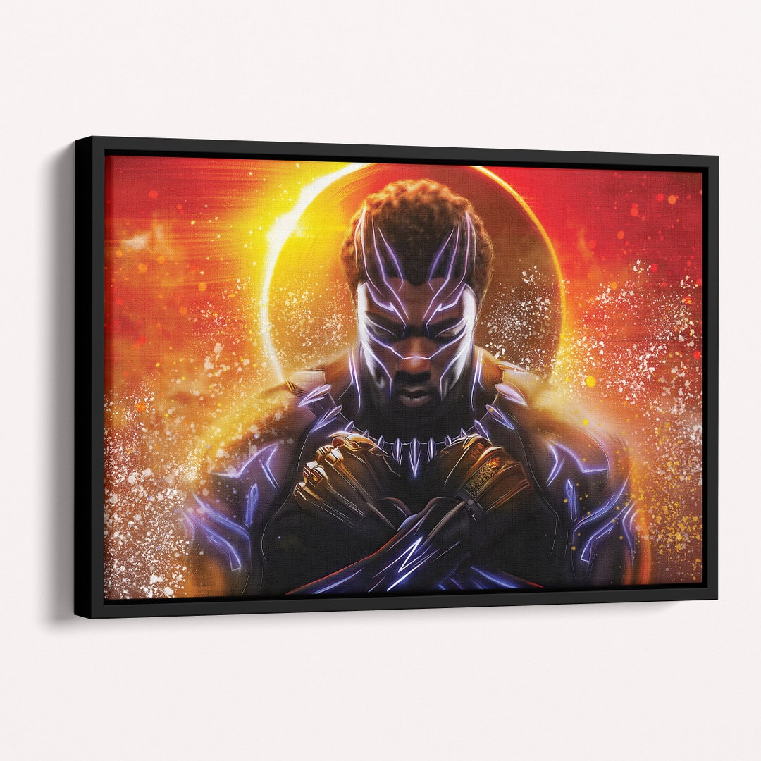 Black Panther Poster Marvel Comics Superhero Drawing Canvas Wall Art ...