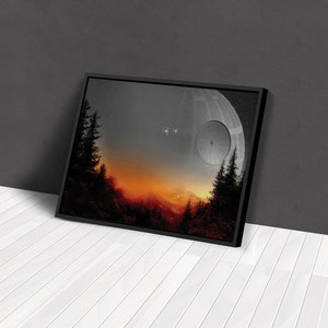 Star Wars Poste Death Star Movie Poster Wall Art Canvas Canvas Wall Art ...
