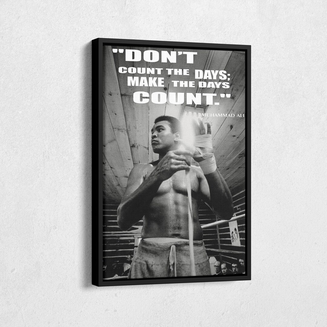 Muhammad Ali Black and White Poster Quote Boxing Canvas Wall Art Home ...
