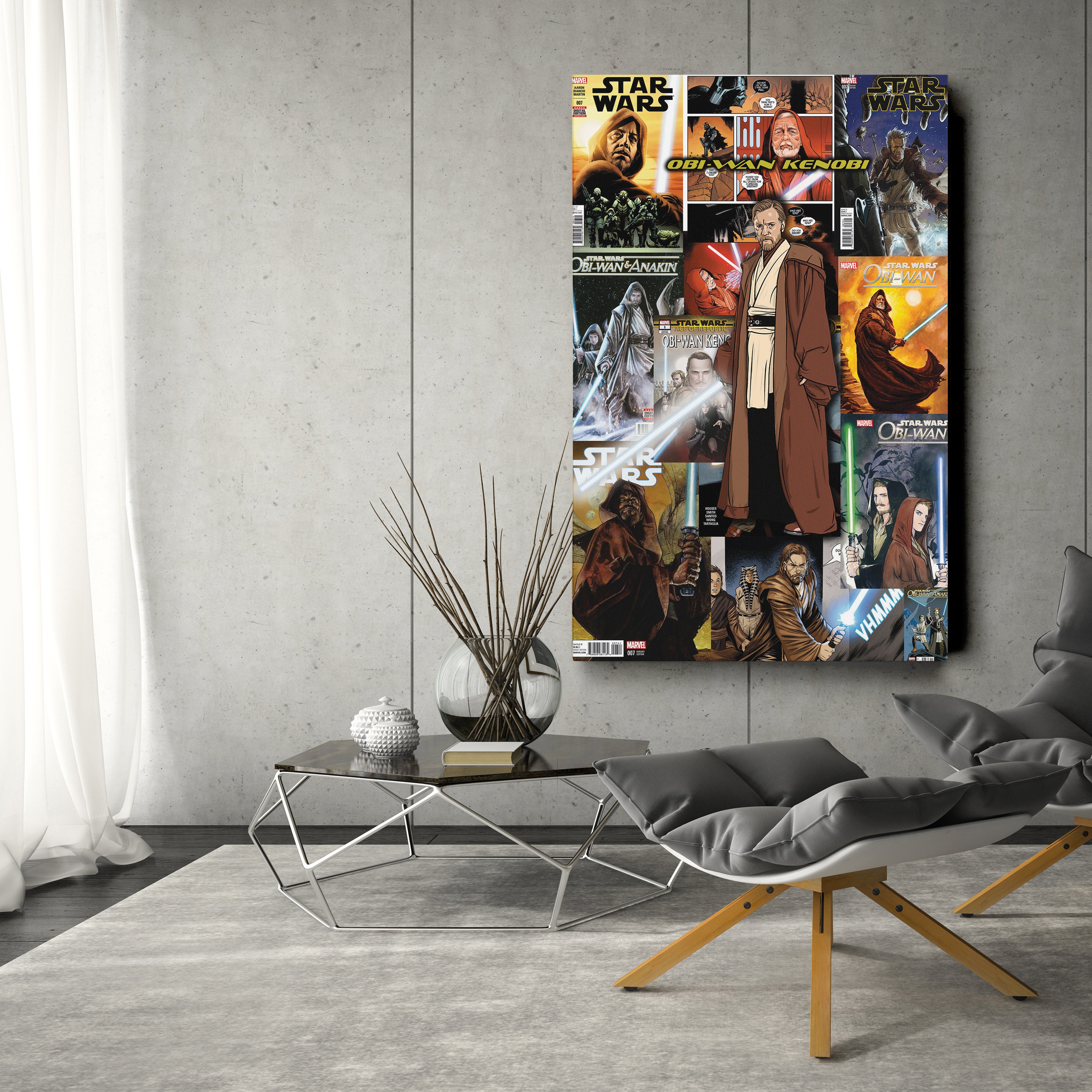 OBI-WAN KENOBI Poster Collage Art Star Wars Canvas Wall Art Print Home ...