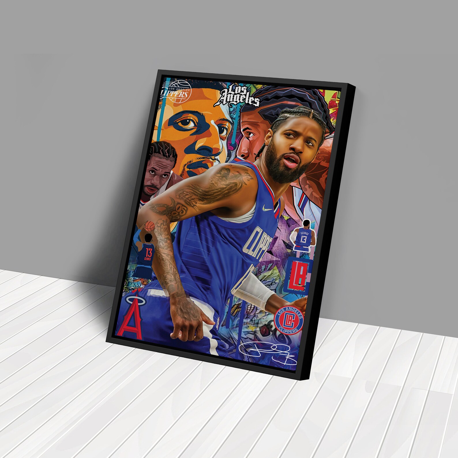 Paul George Poster Los Angeles Clippers NBA Pop Art Canvas Wall Art ...